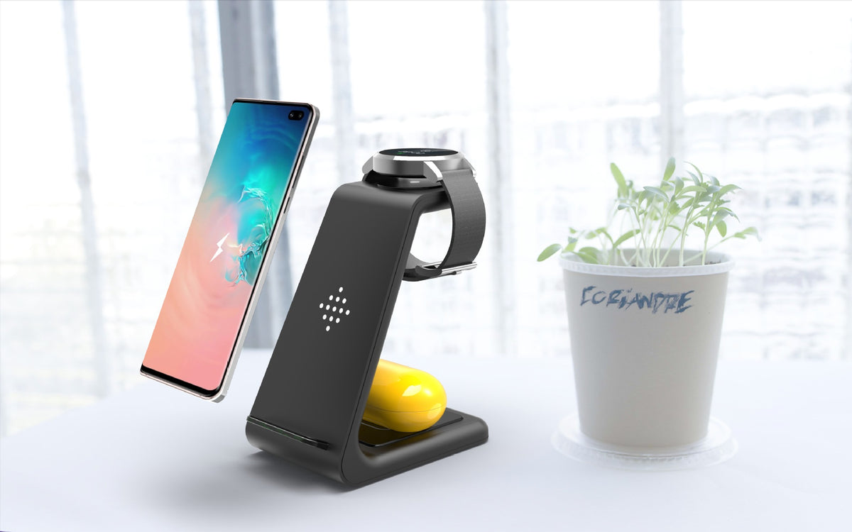 3 In 1 Fast Charging Station Wireless Charger Stand Wireless Quick Cha ...